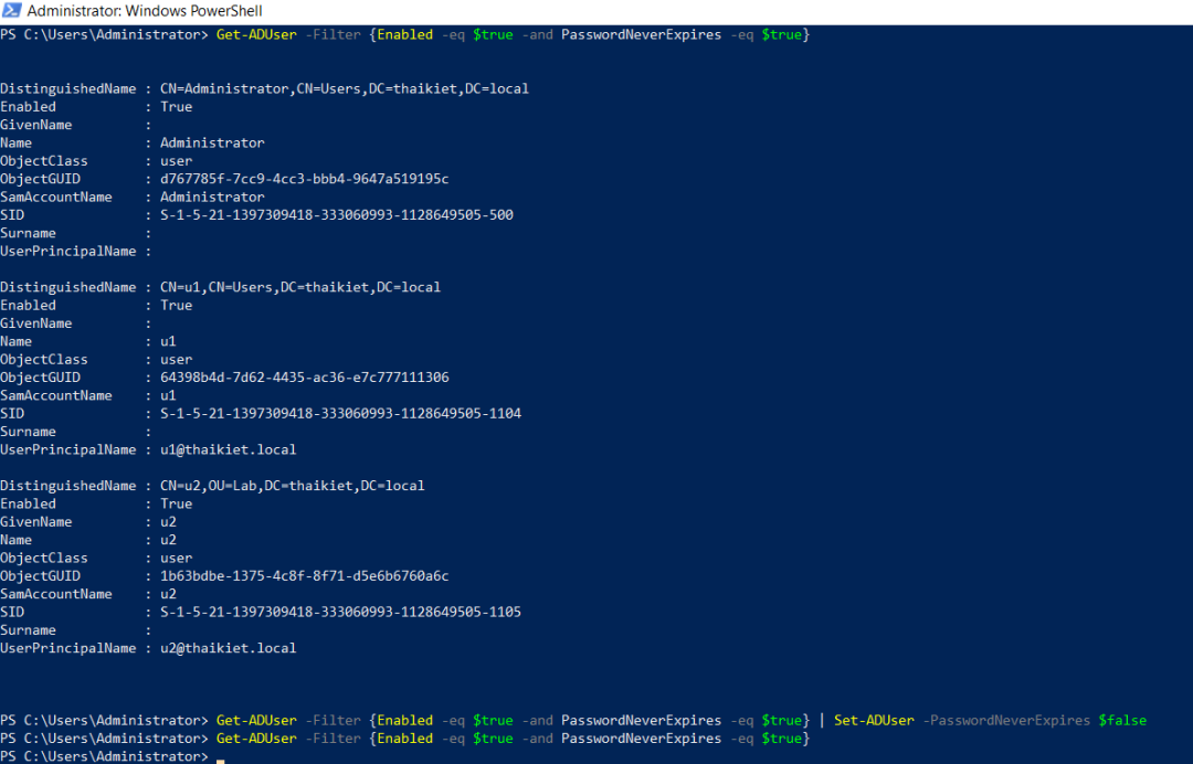 Kiểm tra tài khoản tăng cường bảo mật trong Windows Server